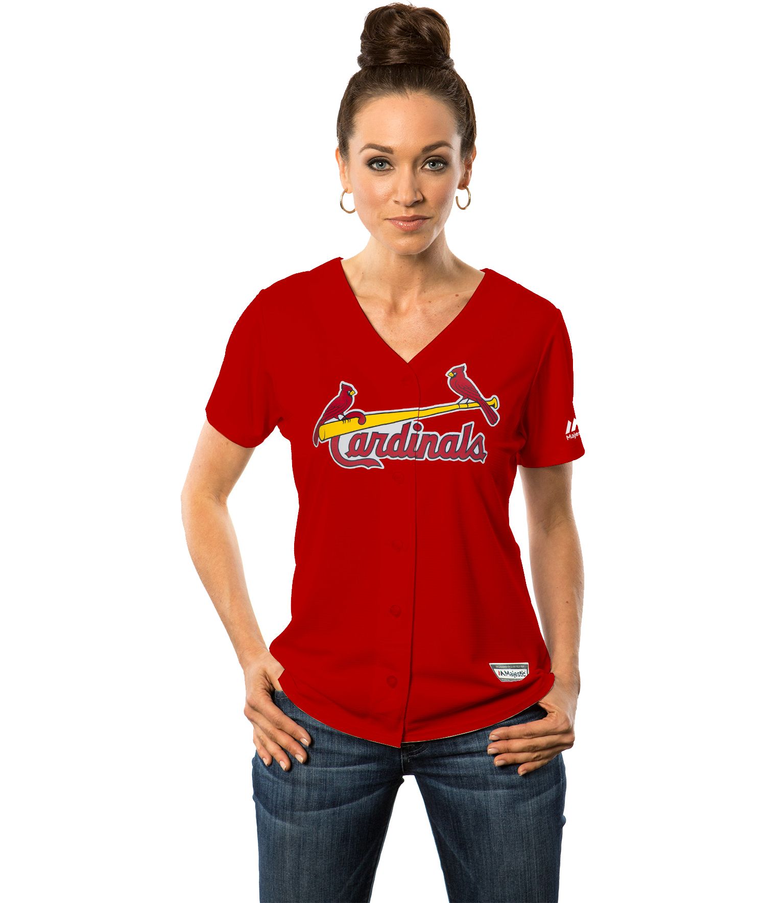 Majestic Women's Replica St. Louis Cardinals Cool Base Alternate Red ...