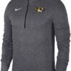 NIKE MISSOURI TIGERS MENS GREY PACER LOGO LONG SLEEVE 1/4 ZIP PULLOVER ...