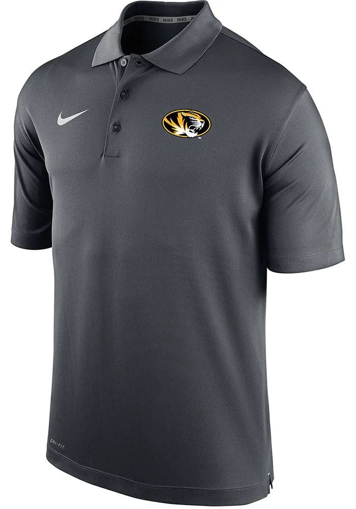 NIKE MISSOURI TIGERS MENS GREY VARSITY LOGO SHORT SLEEVE POLO | ST ...
